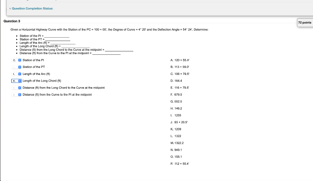Solved Given a Horizontal Highway Curve with the Station of | Chegg.com