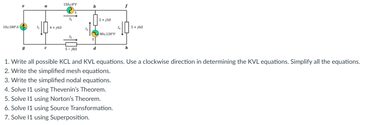 1. ﻿Write all possible KCL and KVL equations. Use a | Chegg.com