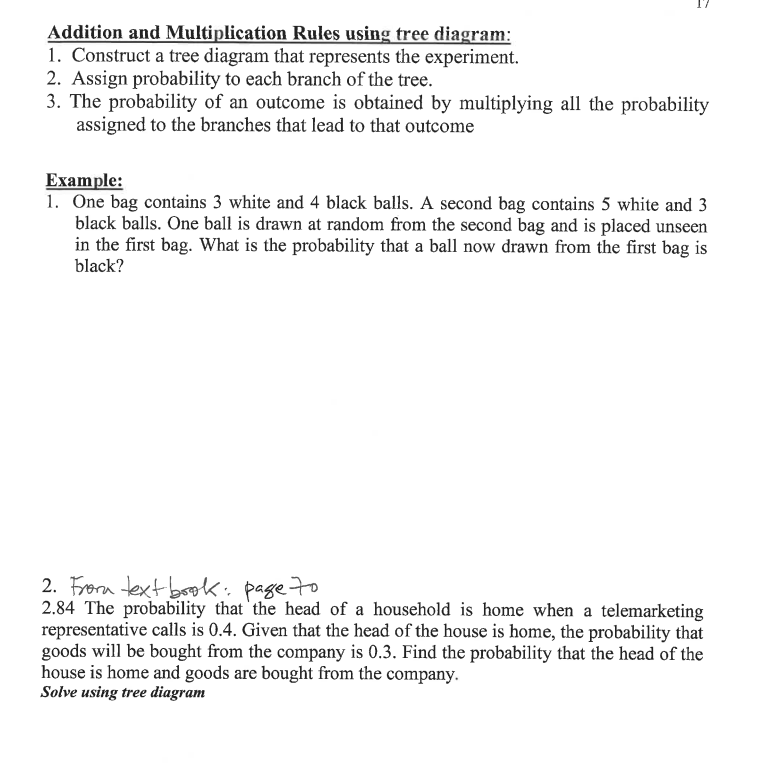Solved Addition and Multiplication Rules using tree diagram: | Chegg.com