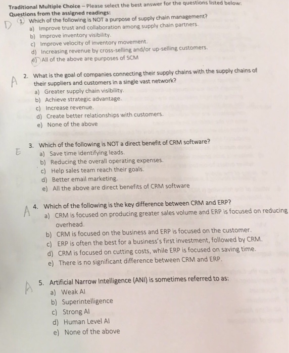 Solved Traditional Multiple Choice- Please select the best | Chegg.com