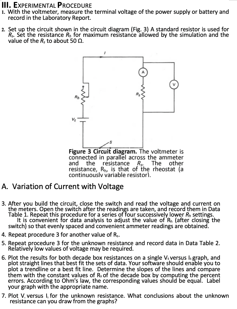 Solved Ohm's Law Laboratory Report A. Variation of Current | Chegg.com