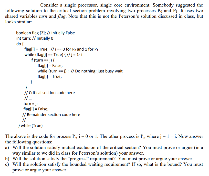 Solved Consider a single processor, single core environment. | Chegg.com