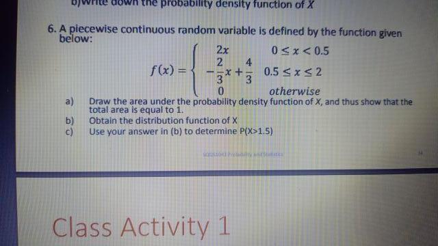 Solved white probability density function of X 6. A | Chegg.com
