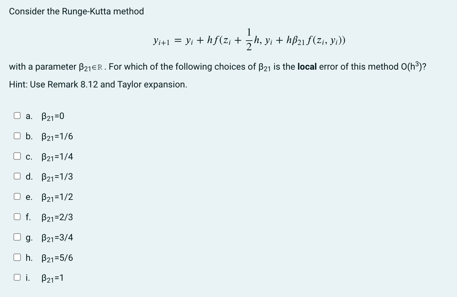 Solved Consider the Runge-Kutta method | Chegg.com