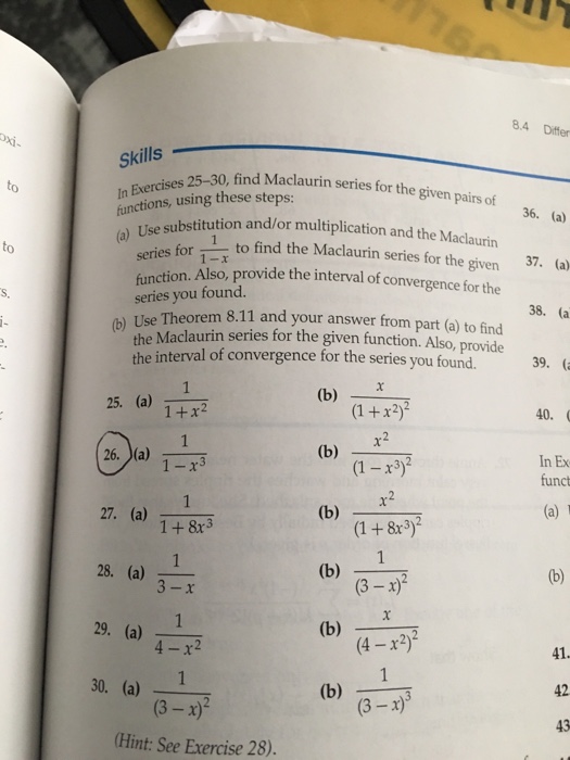 Solved Find Maclaurin series for the given pairs of | Chegg.com