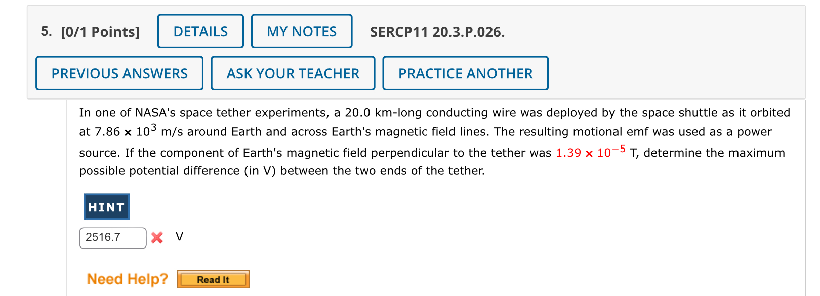 Solved In ﻿one of ﻿NASA's space tether experiments, | Chegg.com