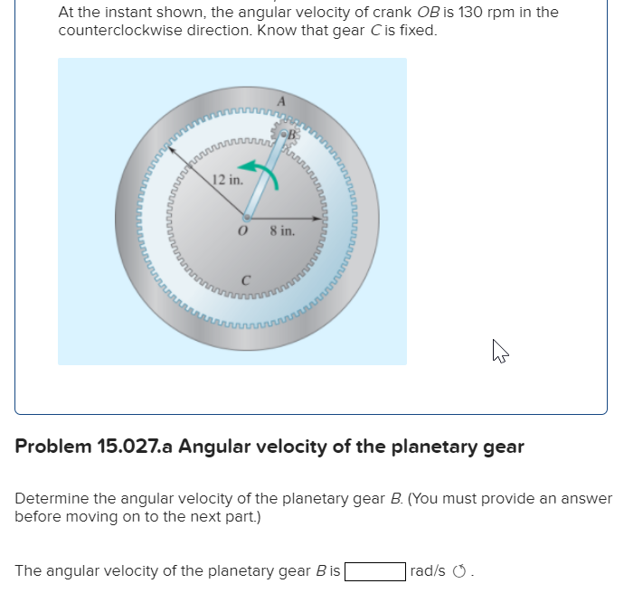 Solved At the instant shown, the angular velocity of crank | Chegg.com