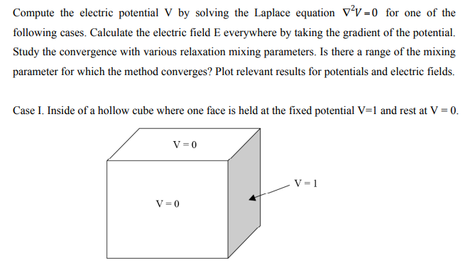 Solved Compute the electric potential V by solving the | Chegg.com