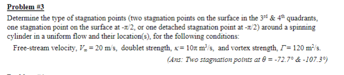 Solved Problem #3 Determine the type of stagnation points | Chegg.com
