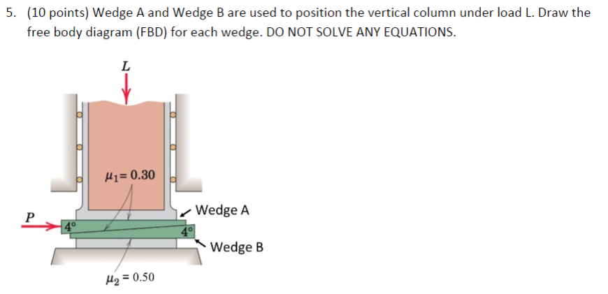 Solved 5. (10 points) Wedge A and Wedge B are used to | Chegg.com