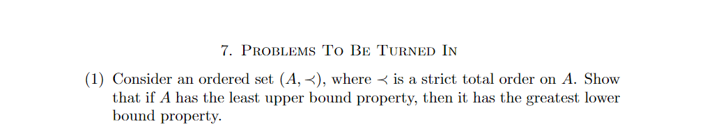 Solved 7. PROBLEMS TO BE TURNED IN (1) Consider an ordered | Chegg.com