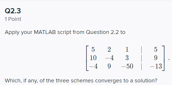 Solved Q2 System of Linear Equations 8 Points Q2.1 2 Points | Chegg.com