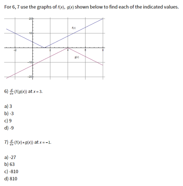 Solved For 6,7 use the graphs of f(x),g(x) shown below to | Chegg.com