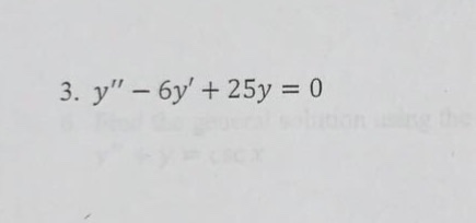 Solved y" - 6y' + 25y = 0 | Chegg.com