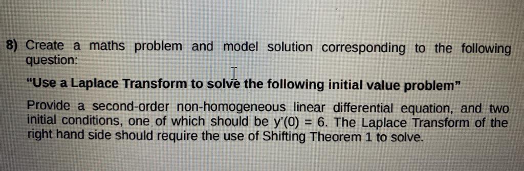 Solved 8) Create a maths problem and model solution | Chegg.com