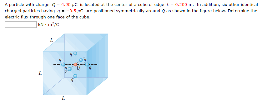 Solved A particle with charge Q = 4.90 uC is located at the | Chegg.com