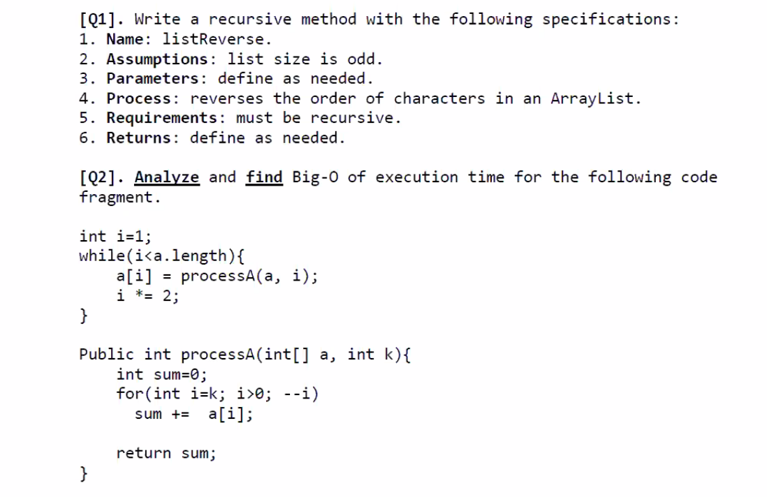 Solved [01]. Write a recursive method with the following | Chegg.com