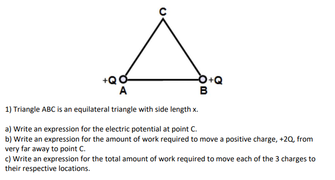 Solved +QO A O+Q B 1) Triangle ABC is an equilateral | Chegg.com