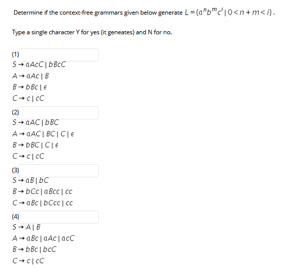 Solved Determine if the context-free grammars given below | Chegg.com