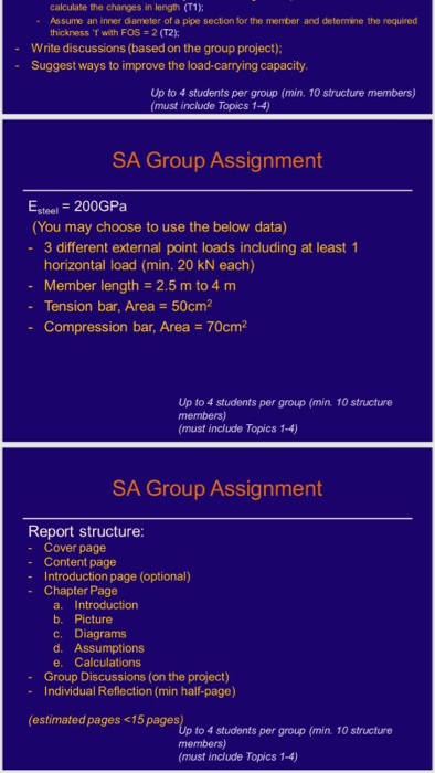 Solved Group Assignment Structural Analysis Element Written | Chegg.com