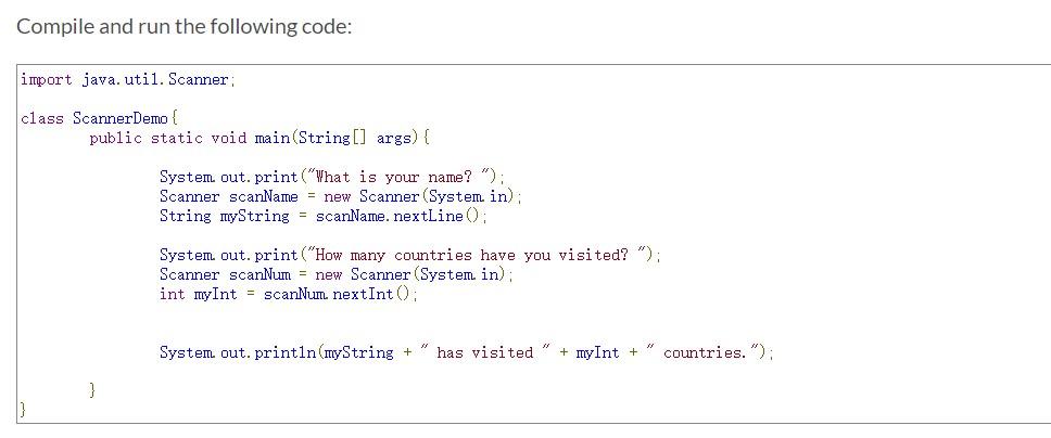 Solved Compile and run the following code: import | Chegg.com