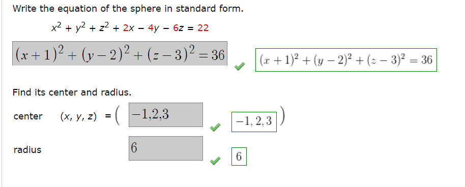 Solved Write the equation of the sphere in standard form. x2 | Chegg.com