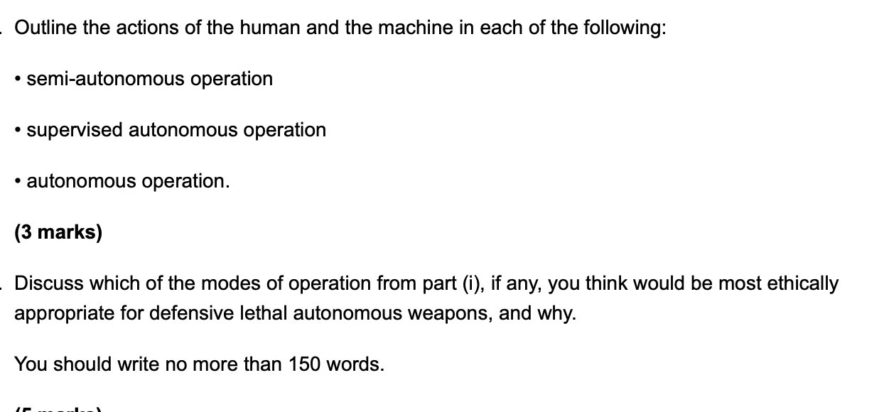 Solved . Outline the actions of the human and the machine in | Chegg.com