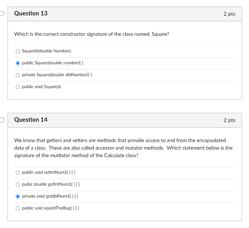 Solved Question 9 4 pts What does the constructor in the | Chegg.com