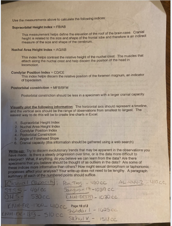 Use the measurements above to calculate the following | Chegg.com