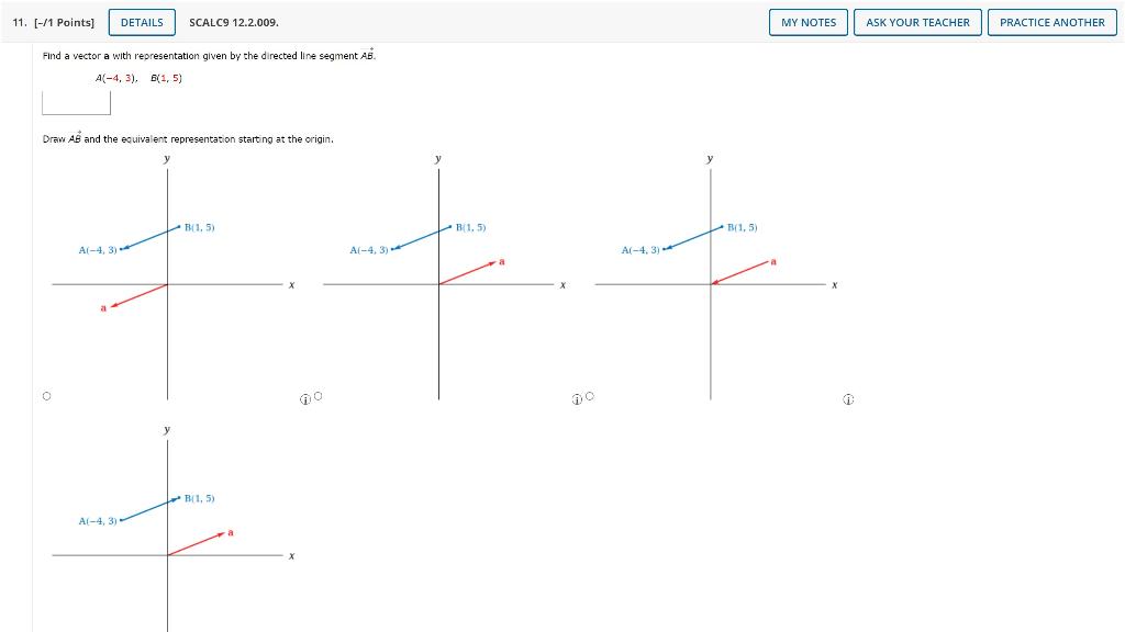 Solved Find a vector a with representation given by the | Chegg.com