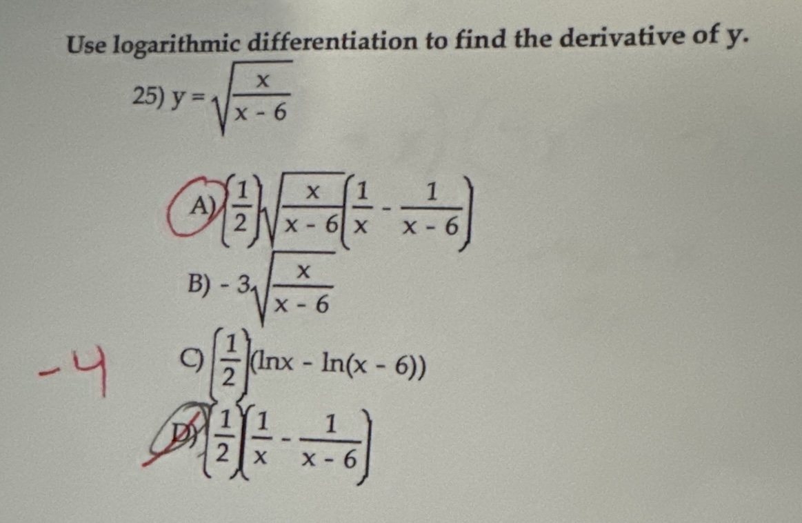 Solved Use logarithmic differentiation to find the | Chegg.com