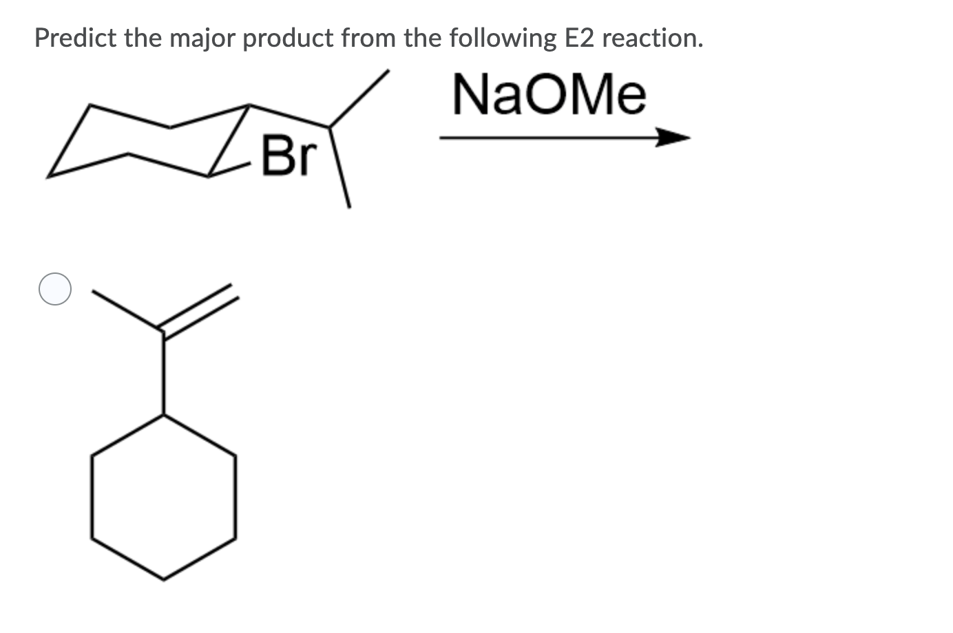 Solved Predict the major product from the following E2 | Chegg.com