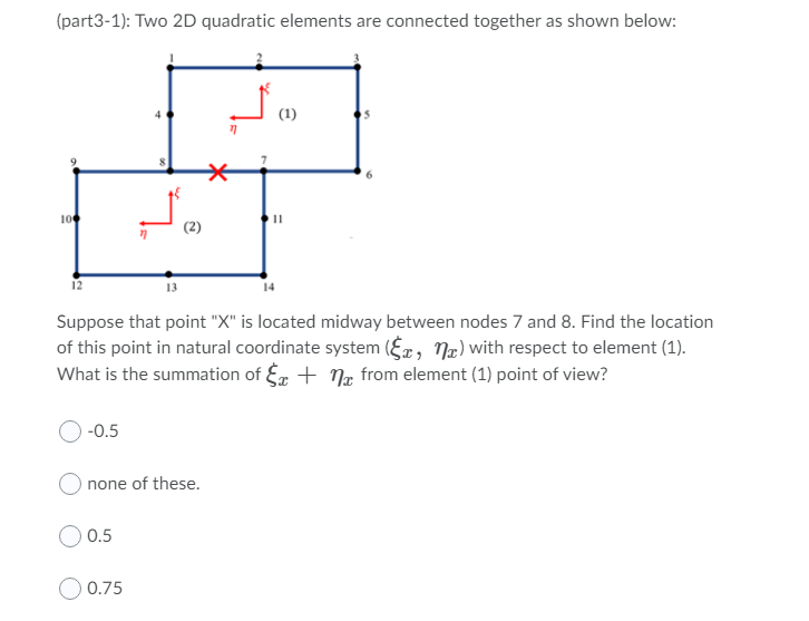 Solved (part3-1): Two 2D quadratic elements are connected | Chegg.com