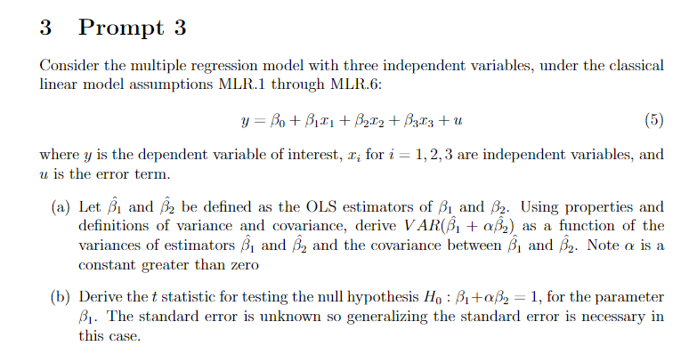 Solved Consider the multiple regression model with three | Chegg.com