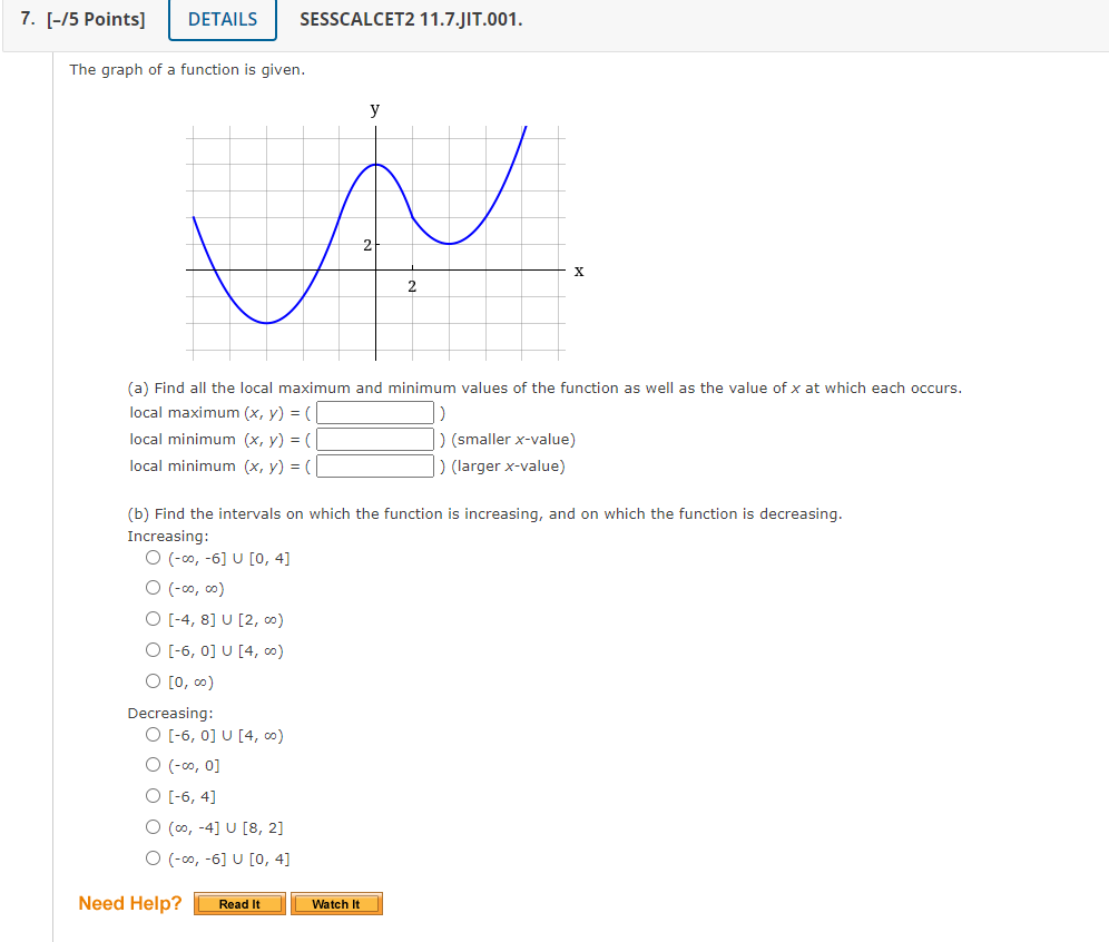Solved The graph of a function is given. (a) Find all the | Chegg.com
