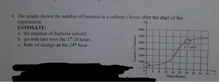 Solved 4. The graph shows the number of bacteria in a | Chegg.com