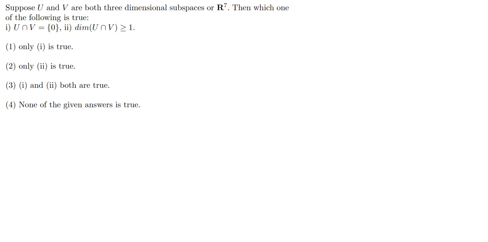 Solved Suppose U ﻿and V ﻿are both three dimensional | Chegg.com