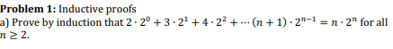 Solved Problem 1: Inductive proofs a) Prove by induction | Chegg.com