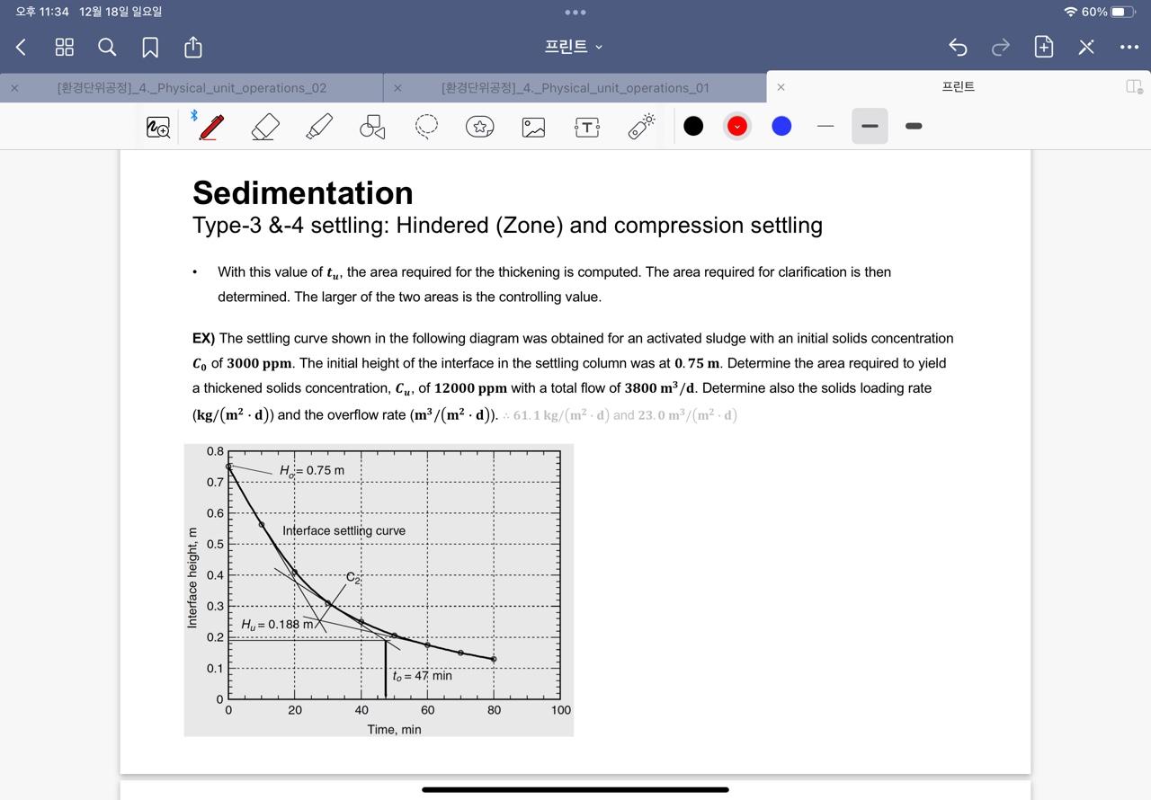 Solved Sedimentation Type-3 \&-4 settling: Hindered (Zone) | Chegg.com