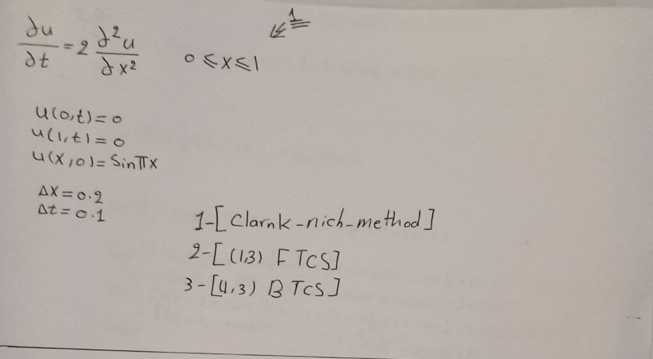 Solved 1 forward time centered space 2 forward time centered | Chegg.com