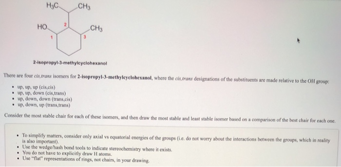Solved CH3 2-isopropyl-3-methylcyclohexanol There are four | Chegg.com