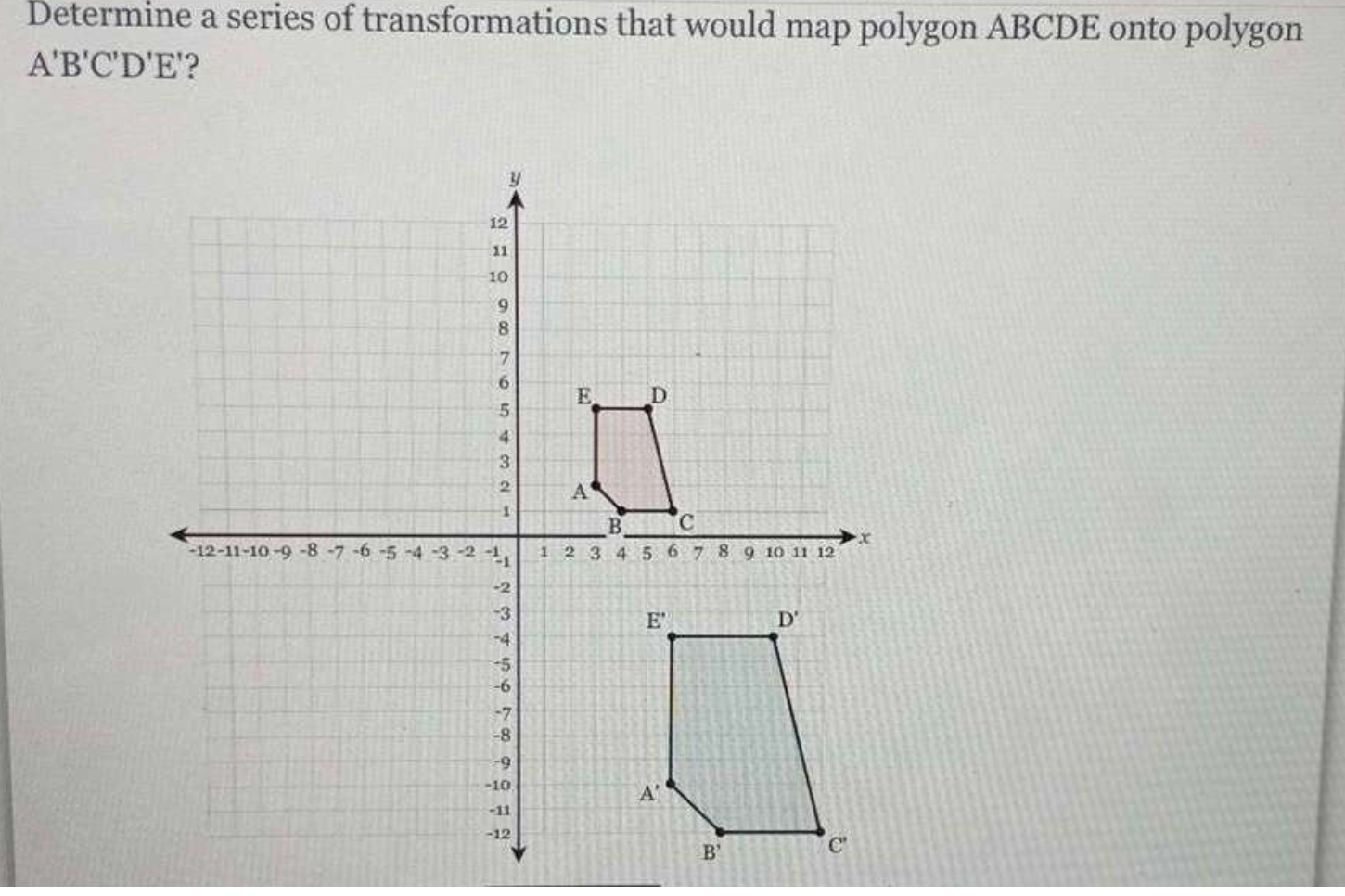 Solved Determine a series of transformations that would map | Chegg.com