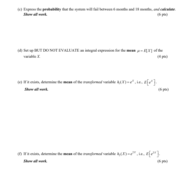 Solved 1.2 3. The random variable X = "Time-to-Failure | Chegg.com