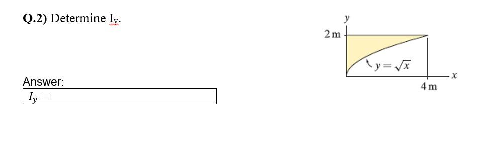 Solved Q.2) Determine Iy. Answer: 2m y ty và 4m X | Chegg.com