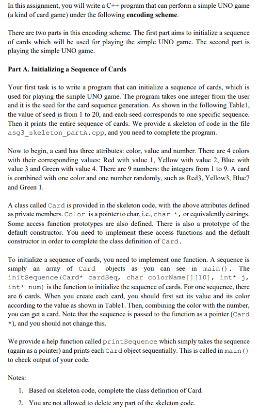 Solved In this assignment, you will write a C++ program that | Chegg.com