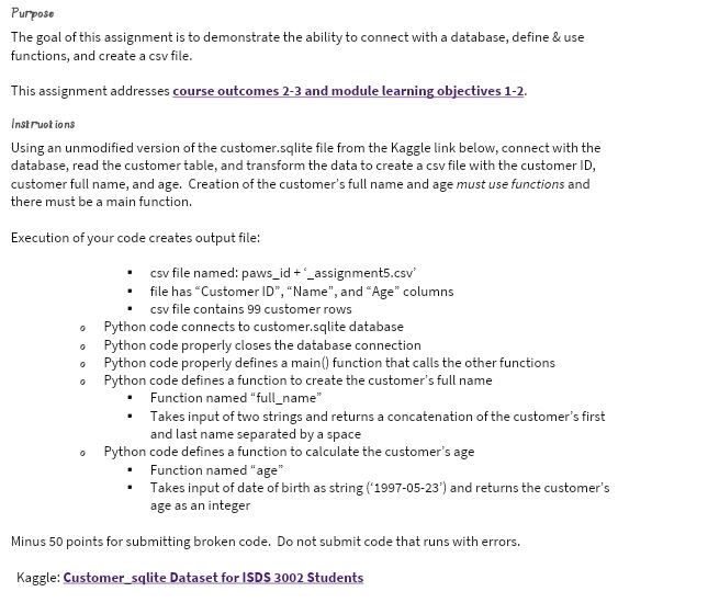 Purposo The goal of this assignment is to demonstrate | Chegg.com
