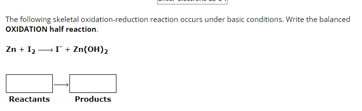 Solved The following skeletal oxidation-reduction reaction | Chegg.com