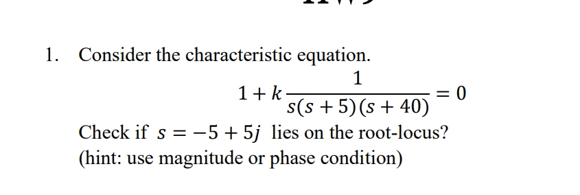Solved 1. Consider the characteristic equation. | Chegg.com