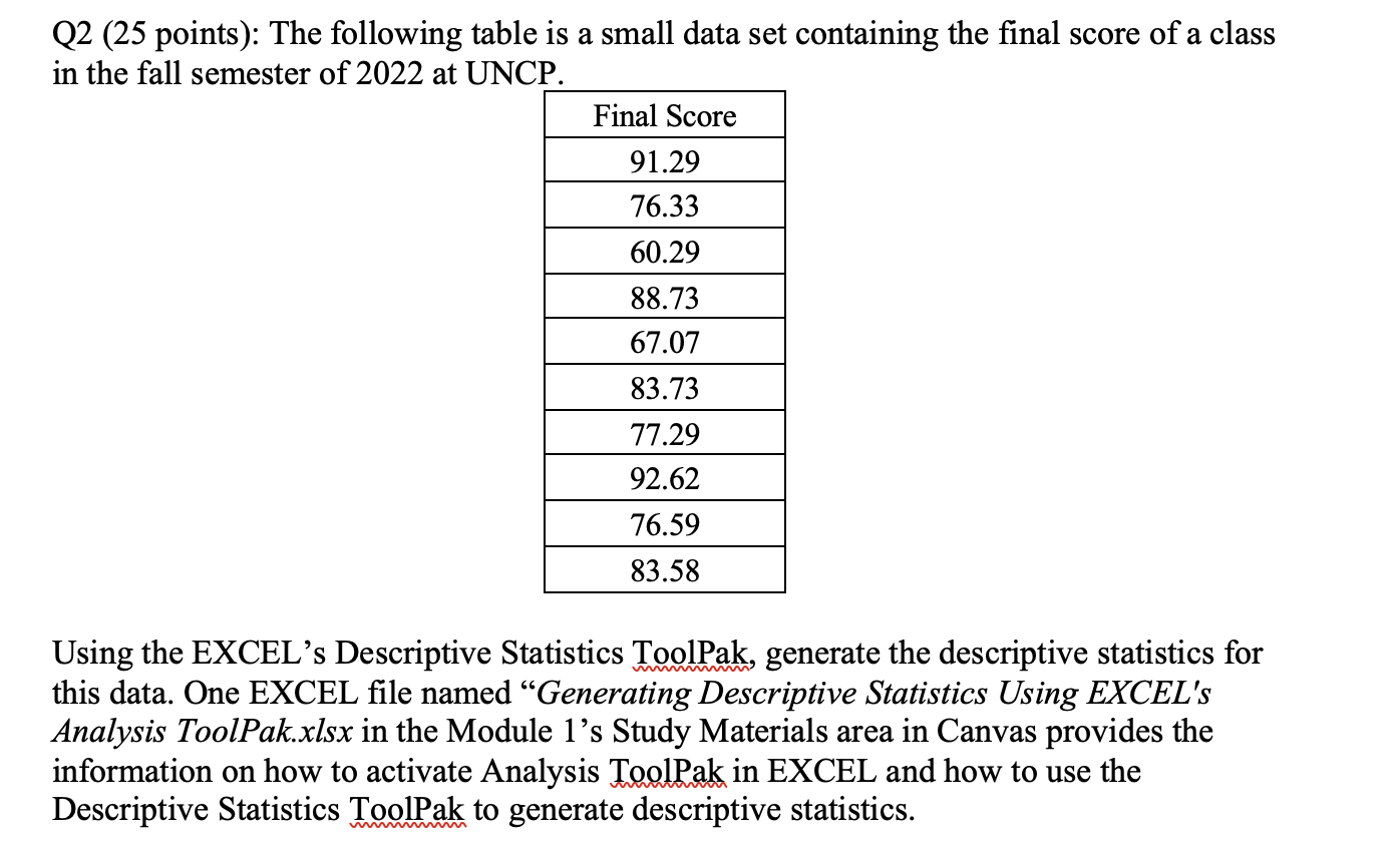 Solved Q2 (25 points): The following table is a small data | Chegg.com