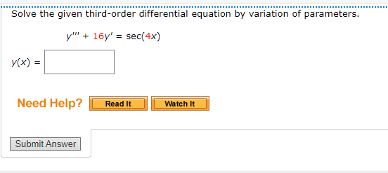 Solved Solve the given third-order differential equation by | Chegg.com